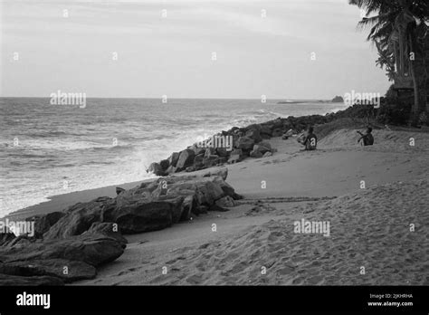A Black White Shot In Sri Lanka Wennappuwa Beach Two Fishermen Fishing