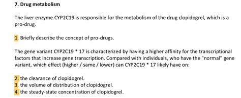 7 Drug Metabolism The Liver Enzyme Cyp2c19 Is