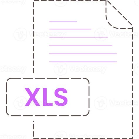 Xls Icon Black Rounded Dashed Outline Design Element 57326381 Png