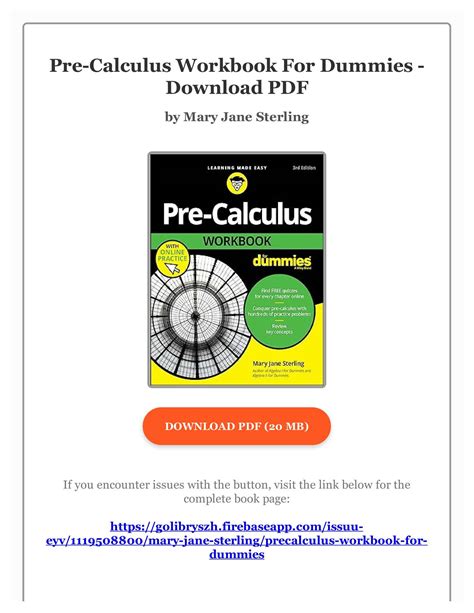 Ebook Free Pre Calculus Workbook For Dummies By Mary Jane Sterling By EichmannJrml Issuu