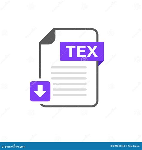 Download Tex File Format Extension Icon Stock Illustration