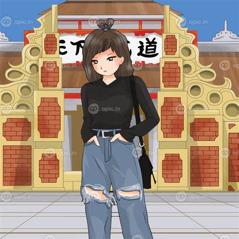 وکتور ژست دختر زیبا جلوی دوربین اوپیک