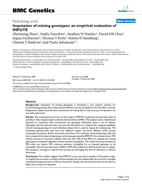 pdf imputation of missing genotypes an empirical evaluation of impute