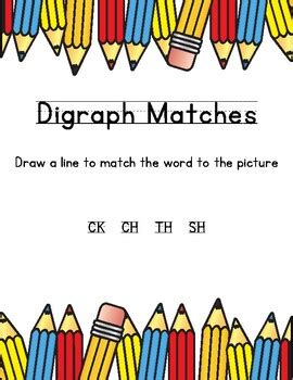 Digraph Matching Worksheet Packet By Cristi In K TPT
