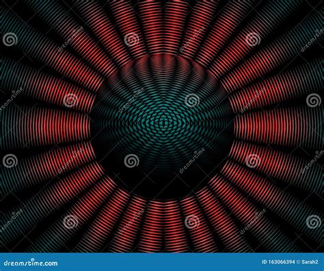 Abstract Technology Background Rays Are Interference Pattern With Sphere Stock Illustration