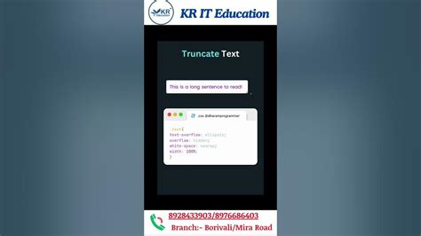 Truncate Text With Ease A Css Tutorial Shorts Coding Codingtools Youtube