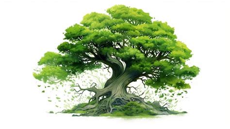 Premium Ai Image Illustration Of Green Tree Generative Ai