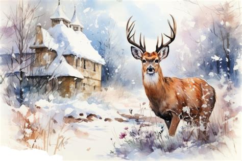 Premium Ai Image Wildlife In Winter Generative Ai