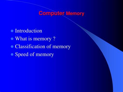 ppt a seminar on computer memory powerpoint presentation free