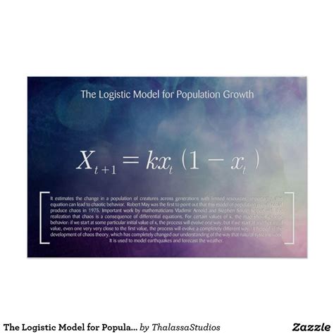 The Logistic Model For Population Growth Poster Zazzle Math Poster Math Methods Math