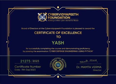 Cybersecurity Python Certification Learningjourney Yash Soni