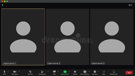 Template Video Conference User Interface Application For Social Communication Stock Vector