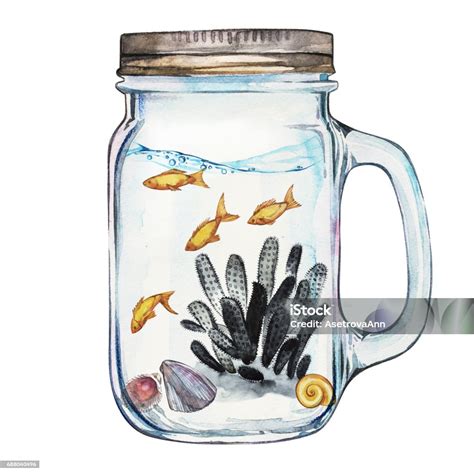 해양 생활 풍경바다와 다른 주민 수 중 세계와 Isoleted 텀블러 포스터 티셔츠 수족관 개념 레이블 웹 사이트 엽서 문어에 대한 스톡 벡터 아트 및 기타 이미지 Istock