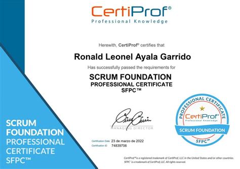 Ronald Ayala On Linkedin Certiprof Scrum