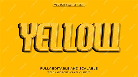 Premium Vector Yellow Effect Text On Yellow Flat Color Background Editable Eps File