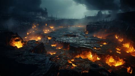 Coal Mining From Above Open Pit Mine Extractive Generative Ai Stock