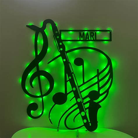 Craftnamesign Custom Bassoon Metal Wall Art Led Light Bassoon Player