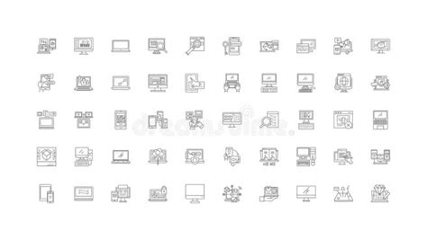 Server Icons Ideas Linear Icons Line Signs Set Vector Collection Stock Vector Illustration