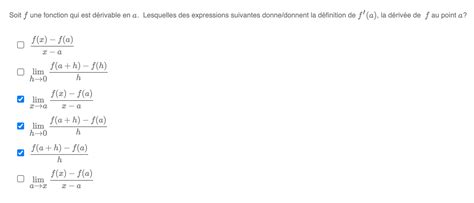 Solved Soit F Une Fonction Qui Est Dérivable En A