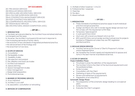 Spp Documents SPP DOCUMENTS PRE DESIGN SERVICES REGULAR DESIGN SERVICES