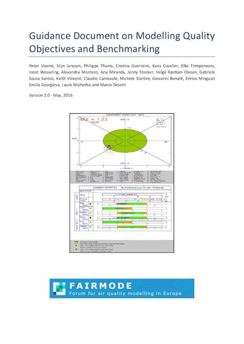 Pdf Guidance Document On Modelling Quality Objectives And Fairmode