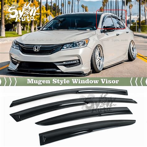 Fits 2013 2017 Honda Accord Jdm 3d Wavy Mugen Style Window Visor Rain