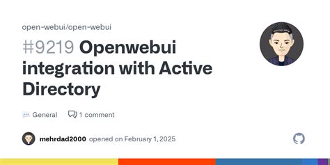 Openwebui Integration With Active Directory · Open Webui Open Webui · Discussion 9219 · Github