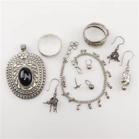 Sterling Silver Jewelry 10 Pieces Property Room