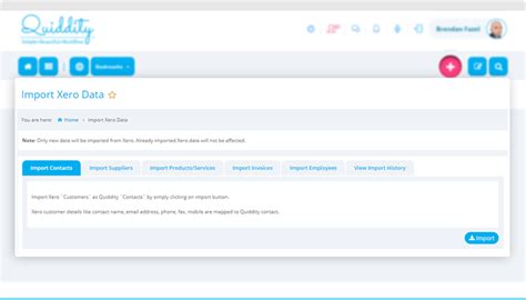 A List Of Entities That You Can Import From Xero In Your Quiddity Organisation