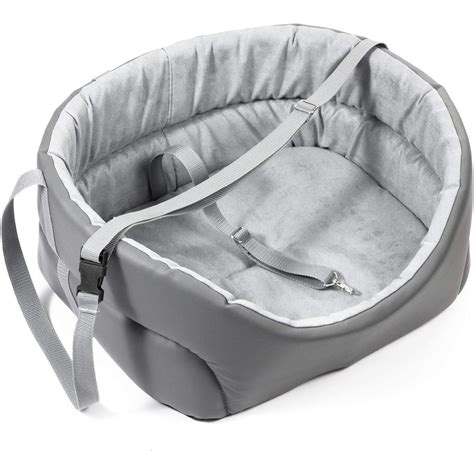 Кошница за транспортиране на кученца и котки в кола алкантара сива р 3 56х48см Emag Bg