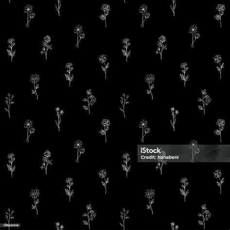 흑백 야생 정원 꽃 손으로 그린 꽃 매끄러운 패턴 배경 벽지 초대장 인사말 카드 포장지에 사용할 수 있습니다 0명에 대한 스톡