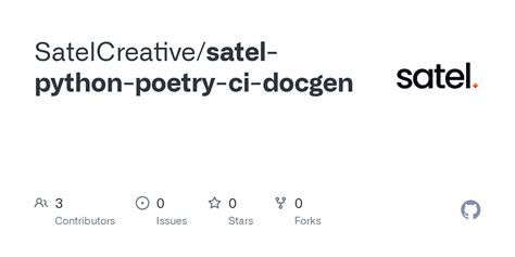github satelcreative satel python poetry ci docgen