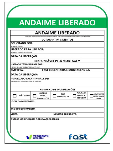 Placa Liberação De Andaimes Pdf Andaime