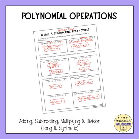 Polynomial Operations Guided Notes For Algebra 2 Made By Teachers