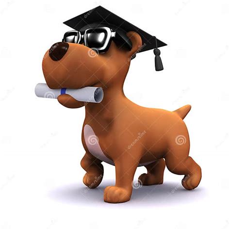 Perrito Del Graduado 3d Ilustración Del Vector Ilustración De Juego