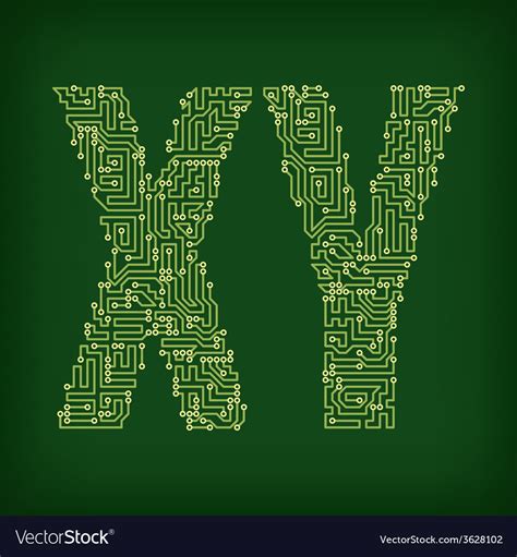 Pcb Letter And Digits Royalty Free Vector Image