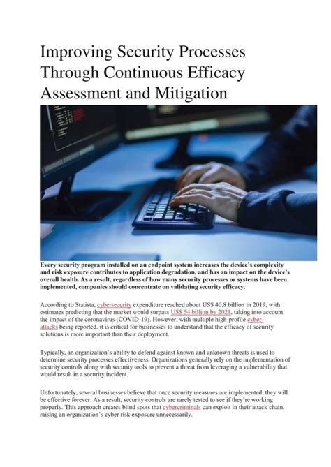Ppt Improving Security Processes Through Continuous Efficacy Assessment And Mitigation