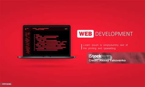 웹 개발 배너입니다 노트북에서 작업 분석 코딩 프로그래밍 프로그래머 및 개발자를 위한 플랫 설계 개념입니다 벡터 Eps 10 0명에 대한 스톡 벡터 아트 및 기타 이미지