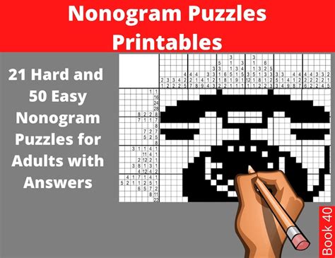 21 Hard And 50 Easy Nonogram Puzzles For Adults With Answers Instant