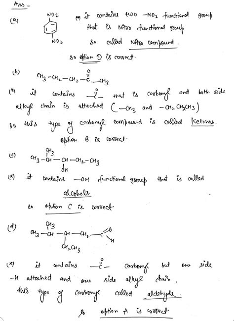 [solved] based on the functional group each molecule below contains