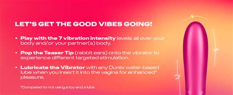 Durex 2 In 1 Vibrator With Teaser Tip 7 Modes Adult Toys For Women