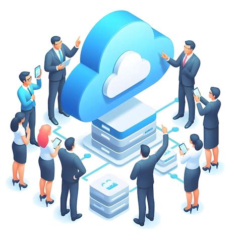 Premium Photo 3d Flat Icon As Business Team Collaborating Through Cloud Computing Concept As