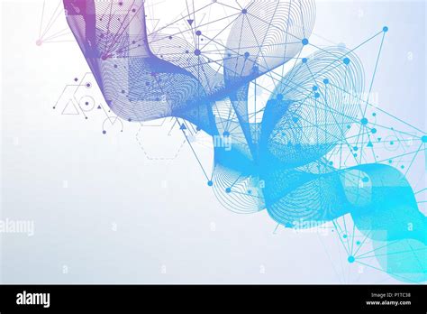 Geometric Abstract Background With Connected Line And Dots Structure Molecule And Communication