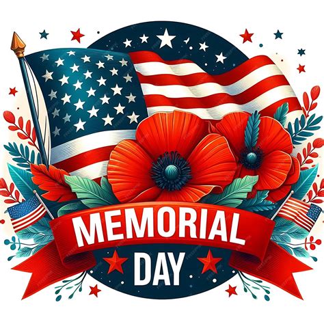 Premium Photo A Banner That Says Memorial Day With A Flag And A Flag