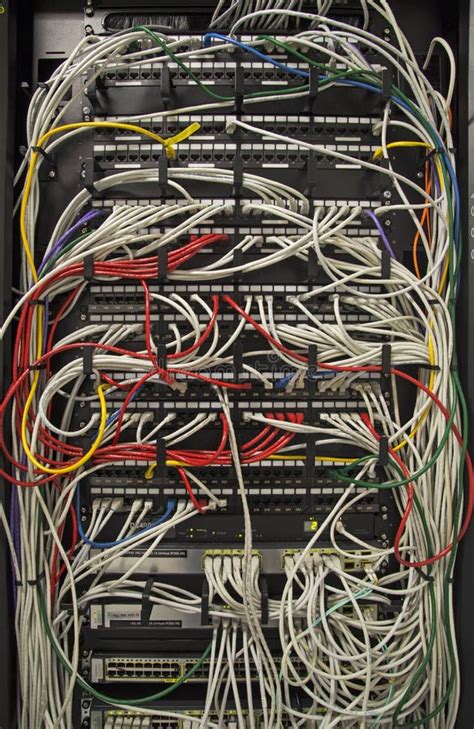 Server Room With Rack Mounted Routers Switches And Communication Stock Photo Image Of