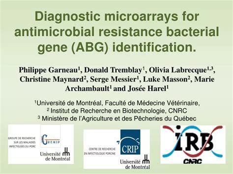 Ppt Diagnostic Microarrays For Antimicrobial Resistance Bacterial Gene Abg Identification