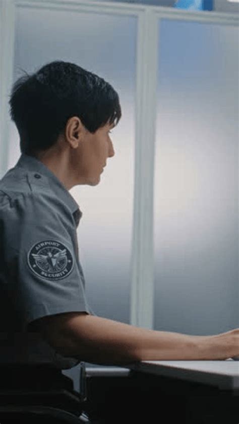 Airport Checkpoint Female Security Officer Monitoring Stock Footage
