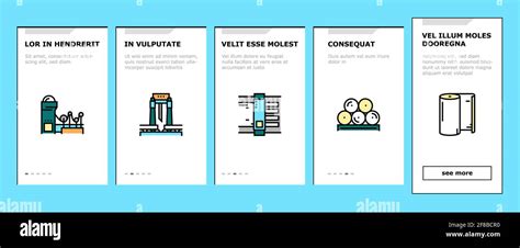 Paper Production Plant Onboarding Icons Set Vector Stock Vector Image And Art Alamy