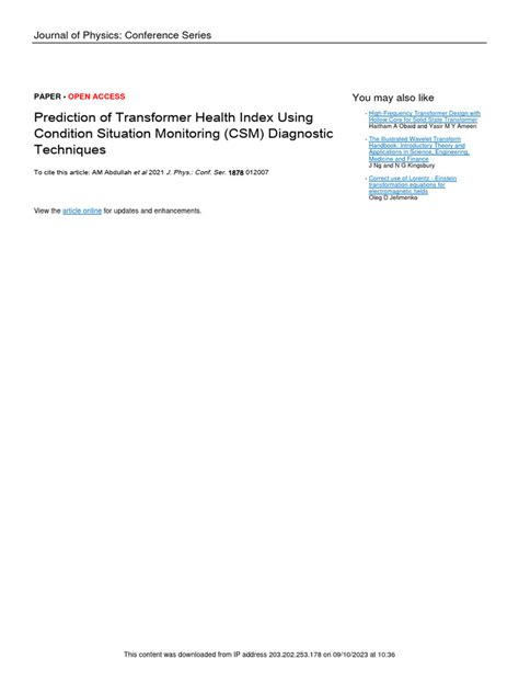 Prediction Of Transformer Health Index Using Condition Situation