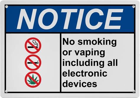 Industrial Caution Sign No Smoking Sign No Smoking Or Vaping Including